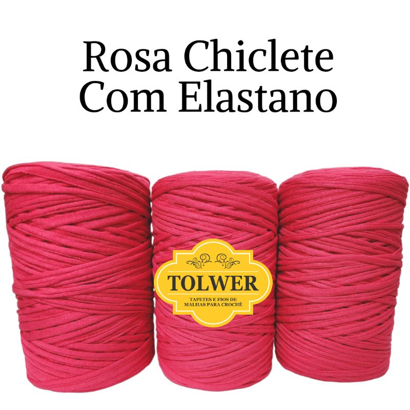 Fio de malha para croche tipo residual 500g cor Rosa chiclete com ...