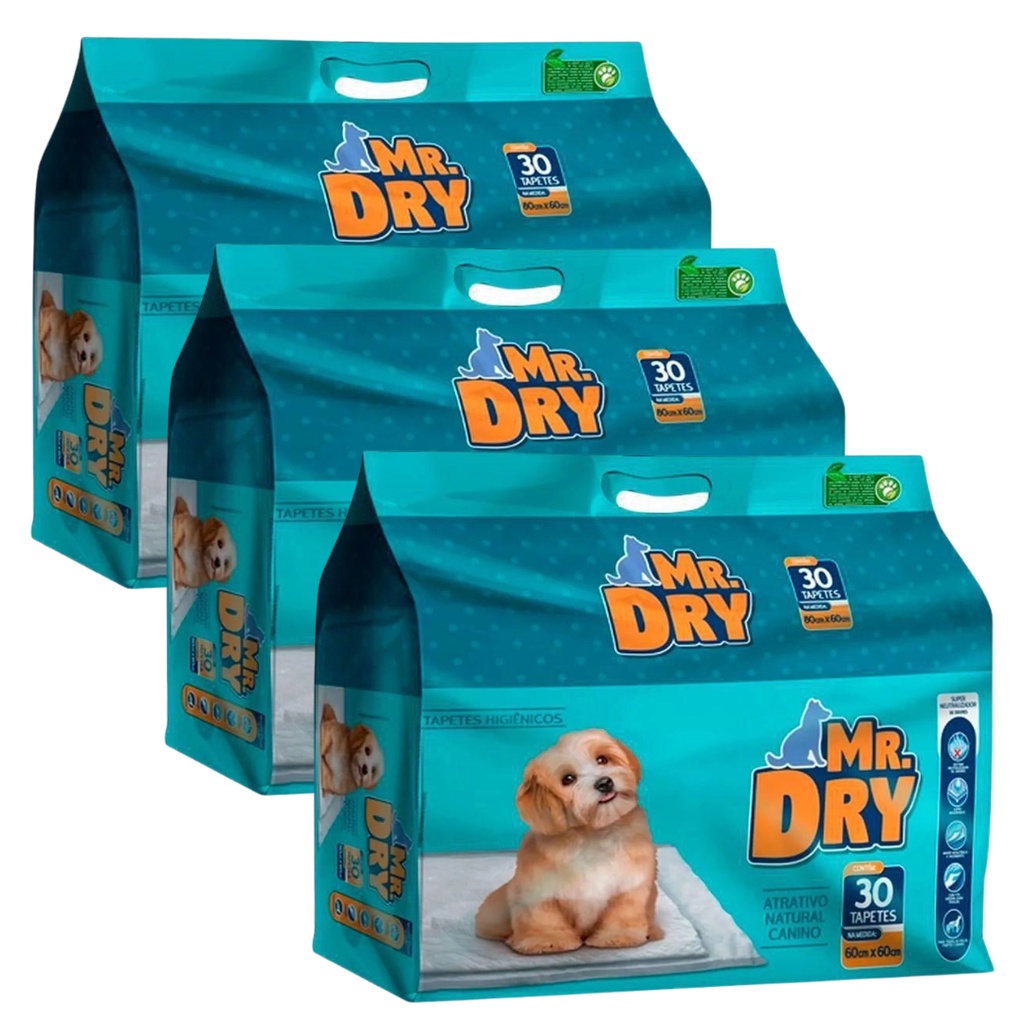 90 unidades de Tapete Higienico Mr Dry 60 x 60 cm | Shopee Brasil