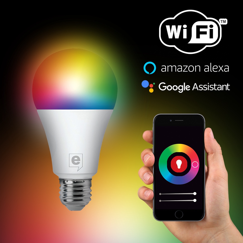 Lâmpada Smart Led WiFi Rgb 16 milhoes de cores 10w Bivolt E27 Casa conectada com lâmpada ...