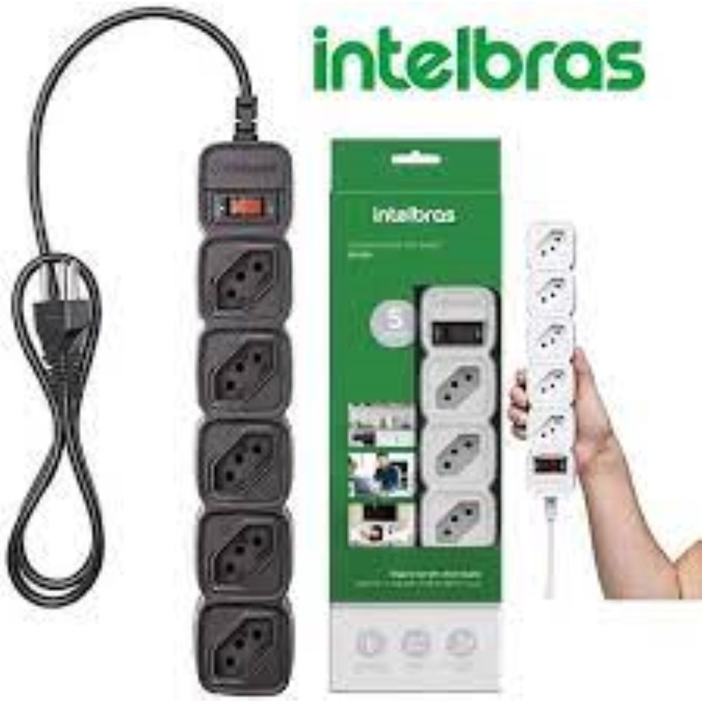 Filtro De Linha Protetor Intelbras EPE 205 Bivolt Cor Preto | Shopee Brasil