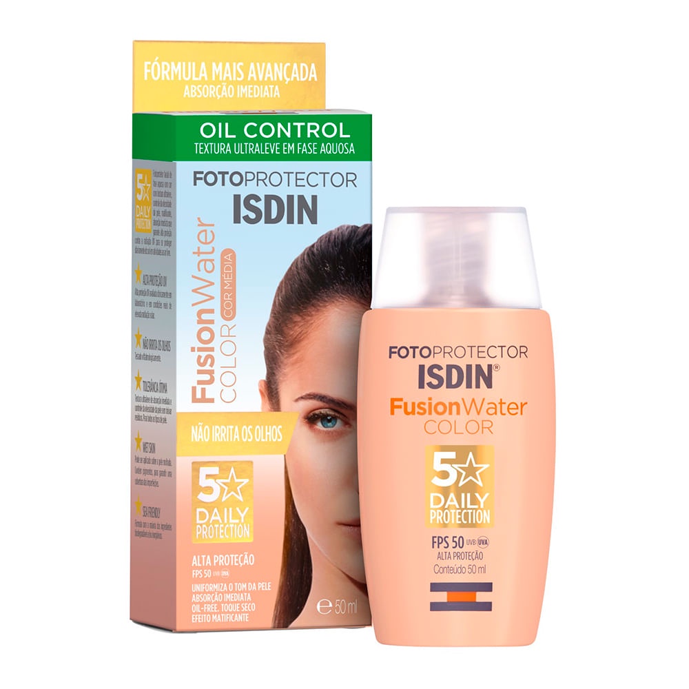Protetor Solar Facial Isdin - Fotop Fusion Water 5 Stars FPS60 - 50ml (SEM COR) | Shopee Brasil