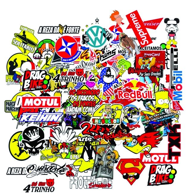 Adesivos Moto Cartela - Adesivos para Moto Carro Sticker Notebook Celular - Diversos Modelos ...