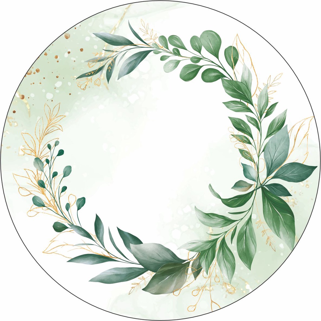 Painel Redondo Tecido Sublimado Folhagens Verde | Shopee Brasil