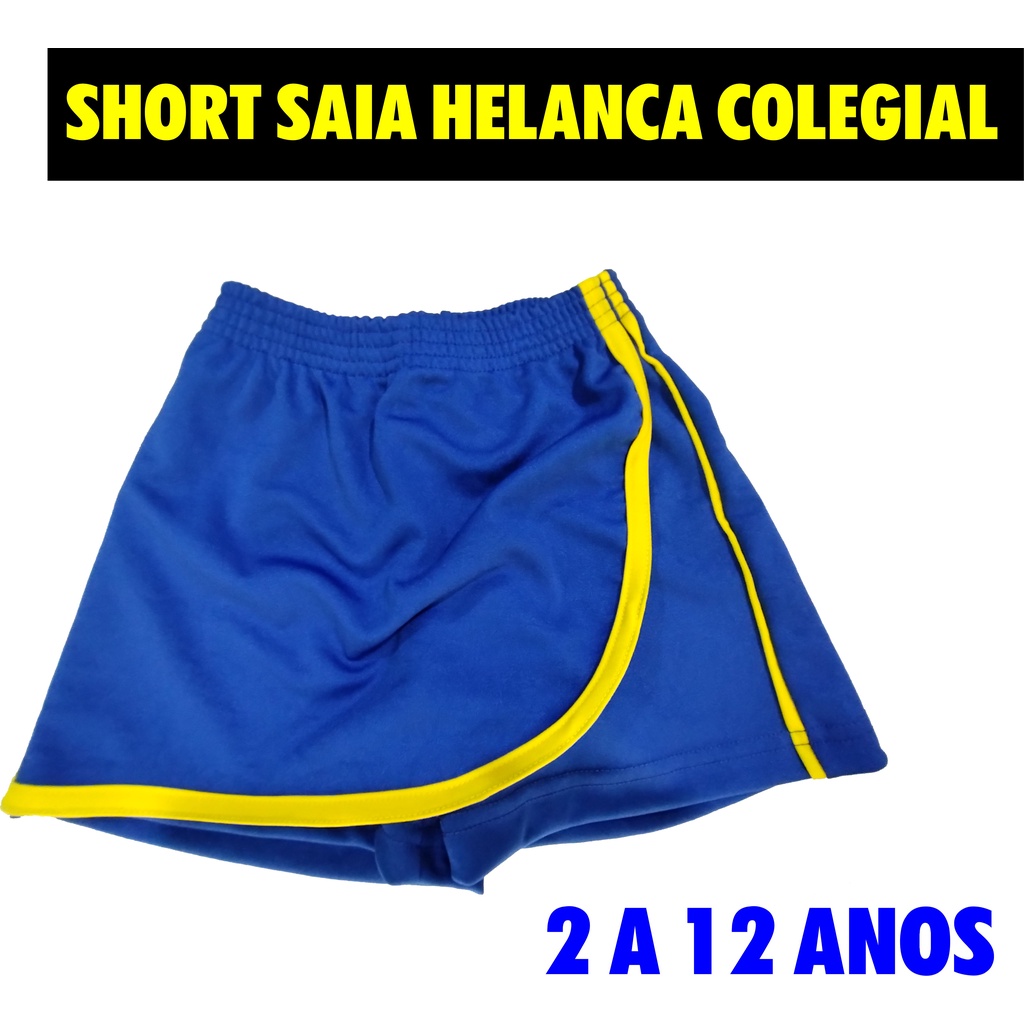 Short Saia Escolar Infantil C/ Vies amarelo Uniforme Escolar Fardamento ...