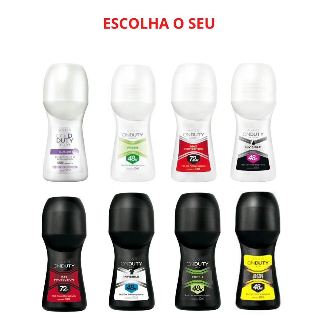 Desodorante Avon Roll On Duty Masculino e Feminino ESCOLHA O SEU ...