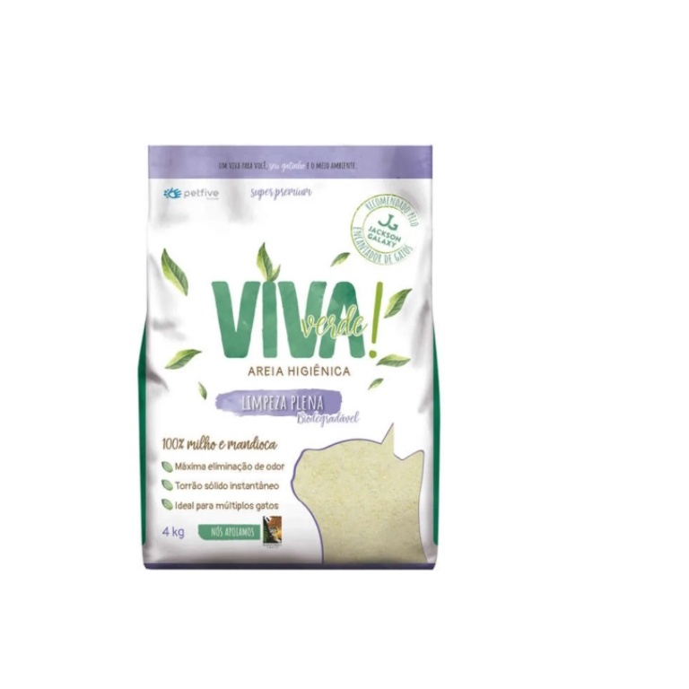 Areia Higiênica Gatos Viva Verde Limpeza Plena 4kg | Shopee Brasil