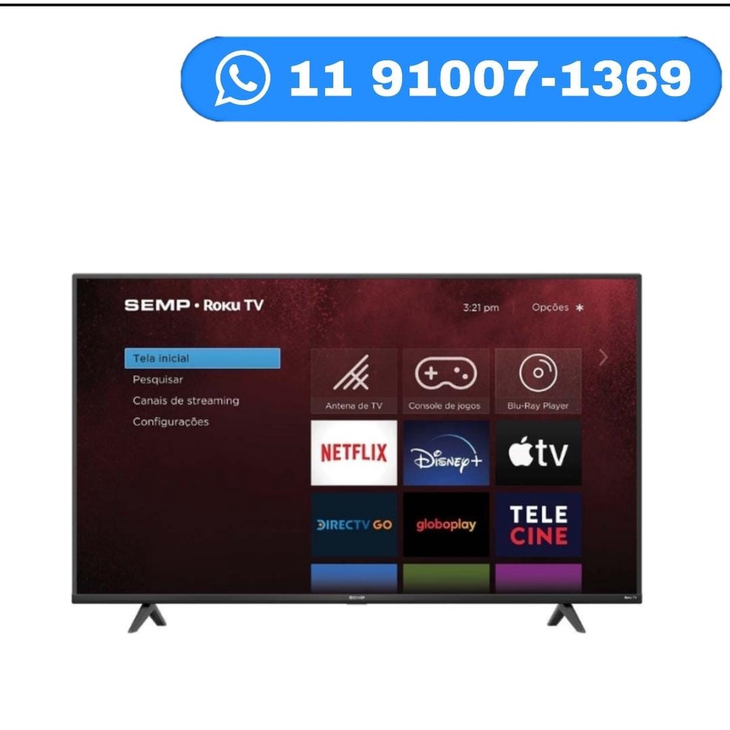 Smart TV Semp Roku Led 50 4k UHD HDR Wifi Dual Band, 4 Hdmi, 1 Usb, Com ...