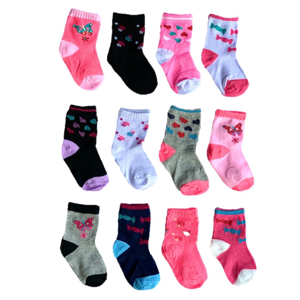 Kit 12 pares de meias infantil bebê Menina | Shopee Brasil