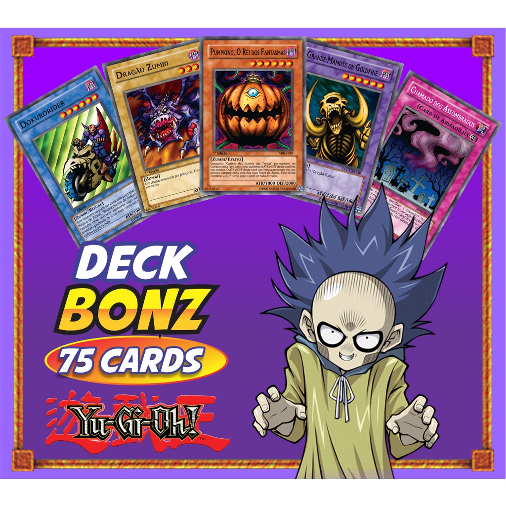 Bonz Baralho (75 cartas) Versão Anime ou TCG-PT Falso Yugioh! | Shopee ...