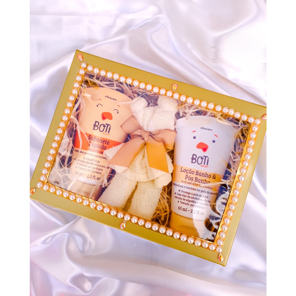 Kit presente Boti baby o boticário para bebês cuidados na hora do banho ...