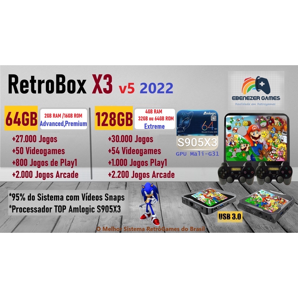 Mini Retrobox X3 64gb Advanced | Shopee Brasil