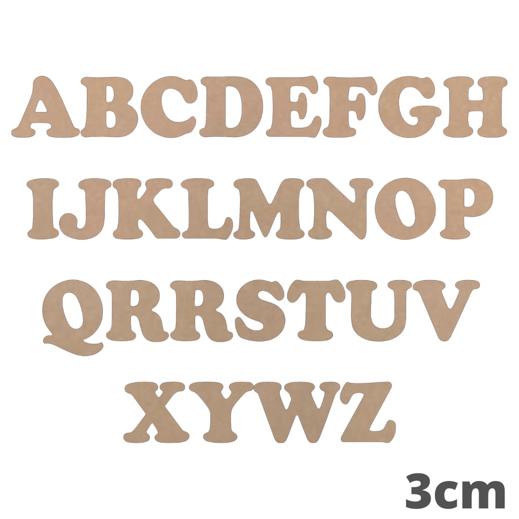 KIT 10 ALFABETOS LETRA FONTE COOPER 3CM MDF APLIQUE | Shopee Brasil