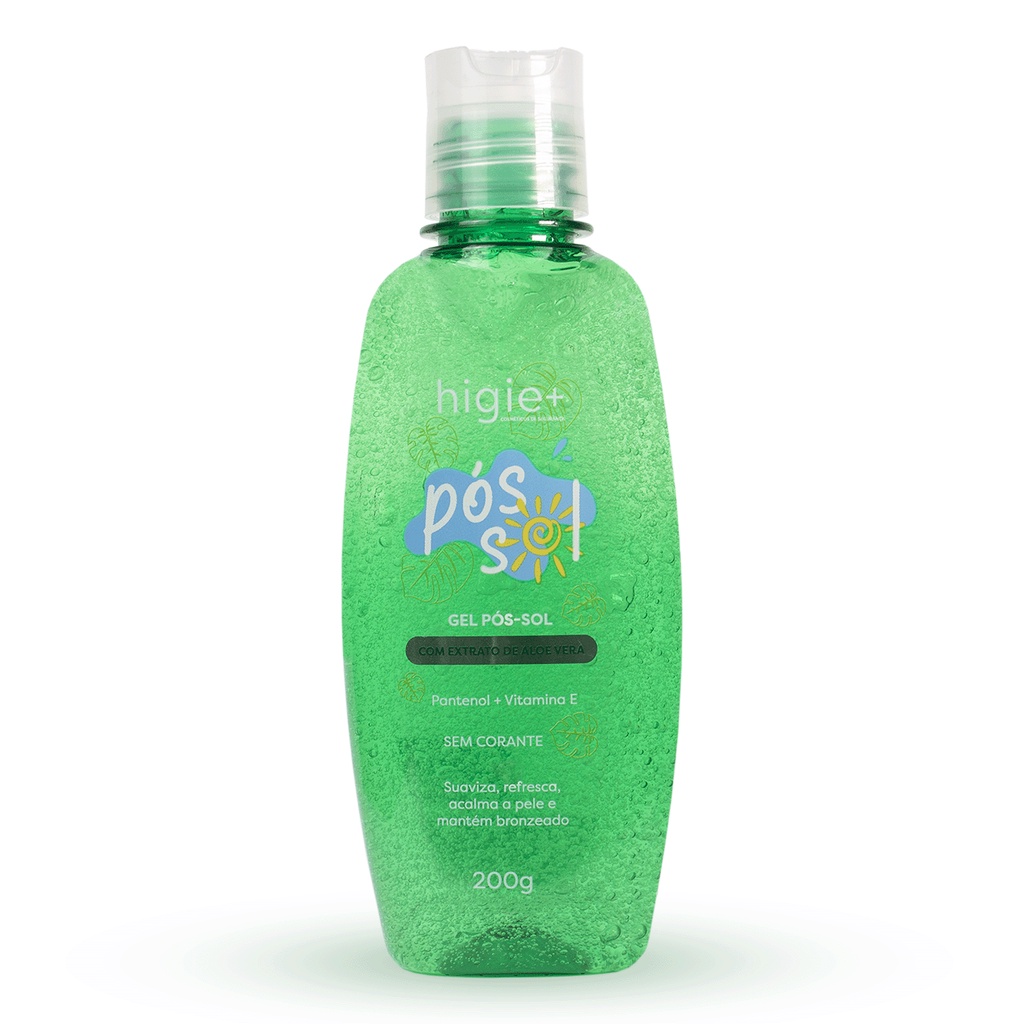 200 g Gel Pos Sol Higie + Com Extrato de Aloe Vera Praia Verão Acalma a ...