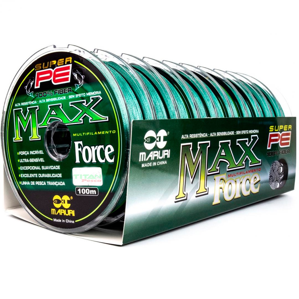 Linha de Pesca Multifilamento Maruri Max Force PE 4x Carretel/100m 4 fios VARIAS MEDIDAS ...