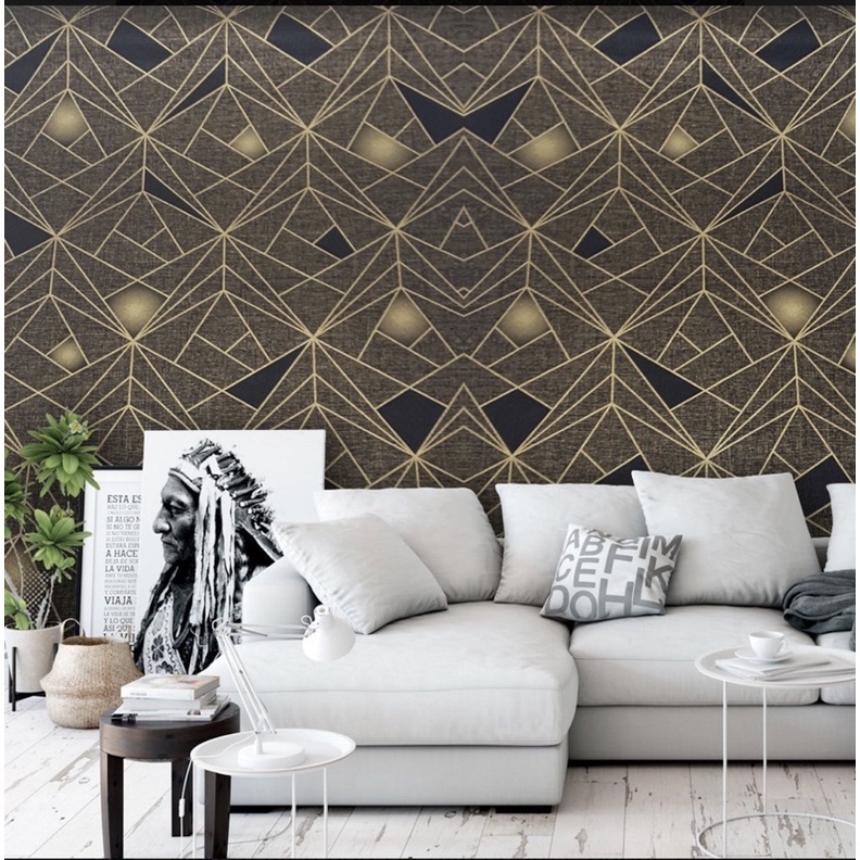 Papel De Parede Zara Preto Gold 5 Metros X 45cm Adesivo Autocolante