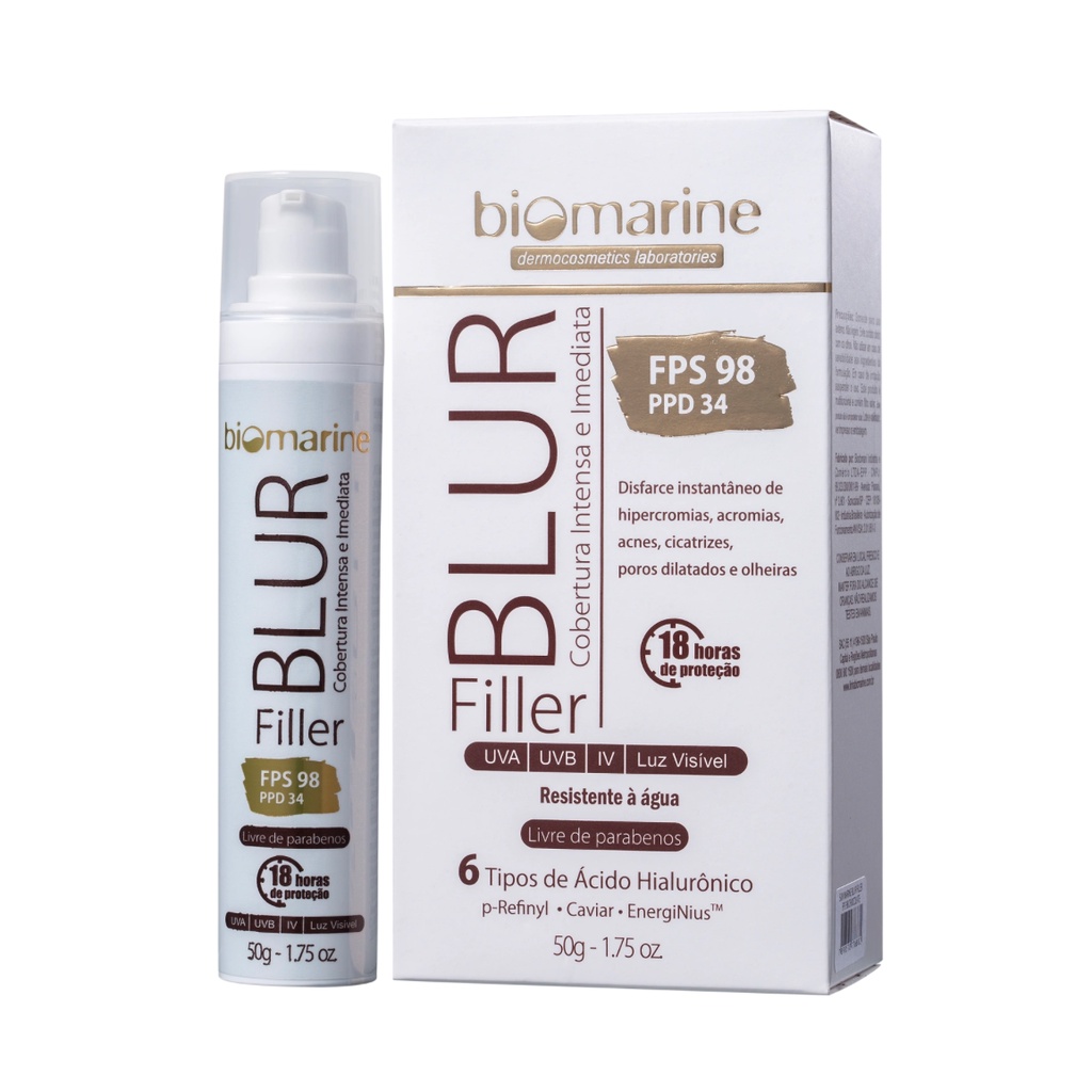 Biomarine Blur Filler FPS 98 Chocolate - BB Cream 50g | Shopee Brasil