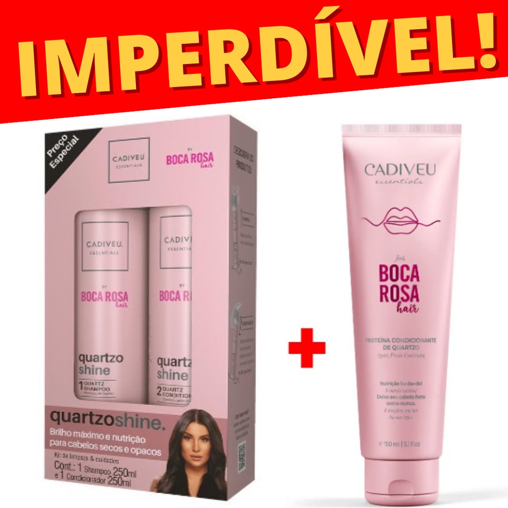 CADIVEU QUARTZO SHINE BY BOCA ROSA HAIR KIT SHAMPOO + CONDICIONADOR ...