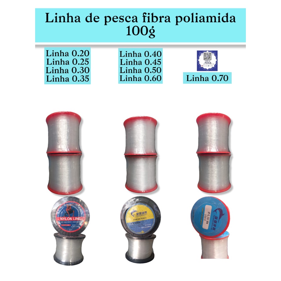 LINHA DE PESCA NYLON 100g | Shopee Brasil