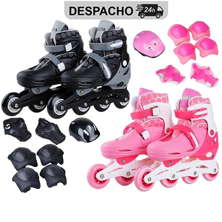 Patins Infantil Roller Inline 4 Rodas Masculino Feminino Tamanho 36 a ...