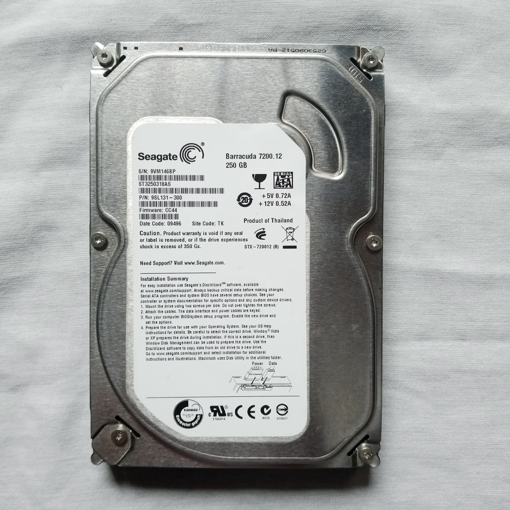 HDD Seagate Barracuda 7200.12 - 250Gb - Modelo ST3250318AS- Funcionando ...
