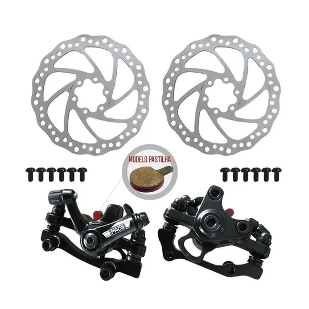 Freio A Disco Bike Bicicleta Pinça Disco Pastilhas Parafuso - Escorrega ...