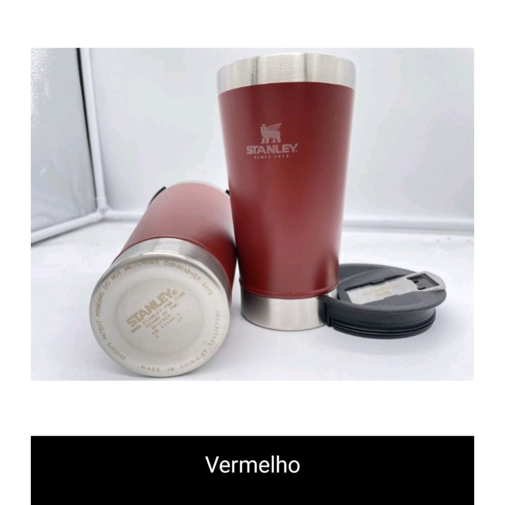 copo termico stanley 473 ml vermelho com tampa | Shopee Brasil