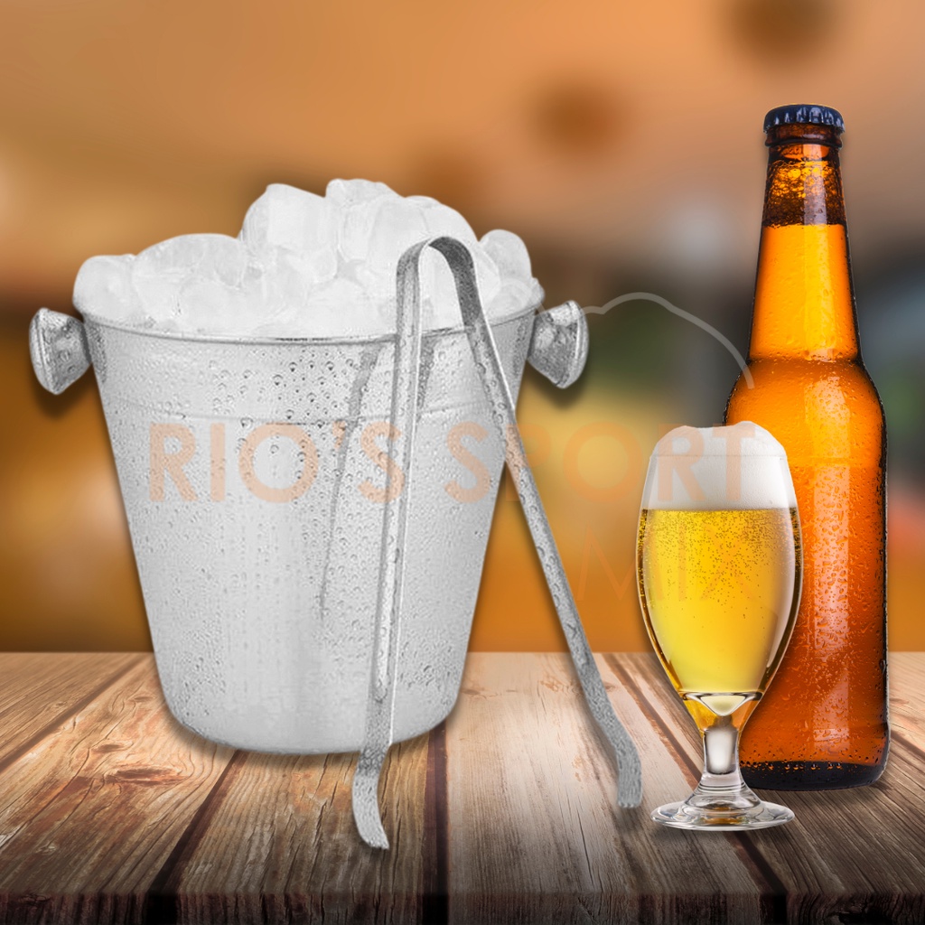Balde De Gelo Inox Para Bebidas Inox 800ml Com Pegador | Shopee Brasil