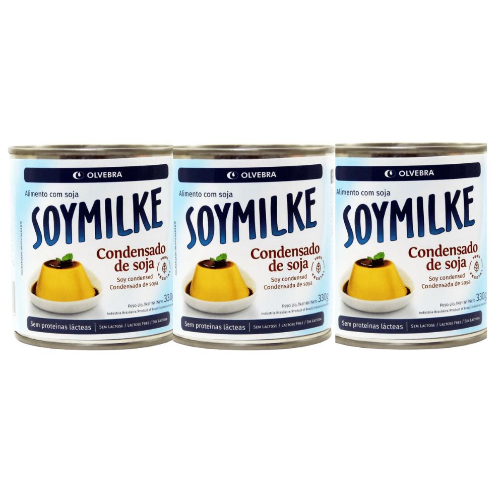 Kit Leite Condensado de Soja Soymilke Olvebra 330g com 3 unidades ...