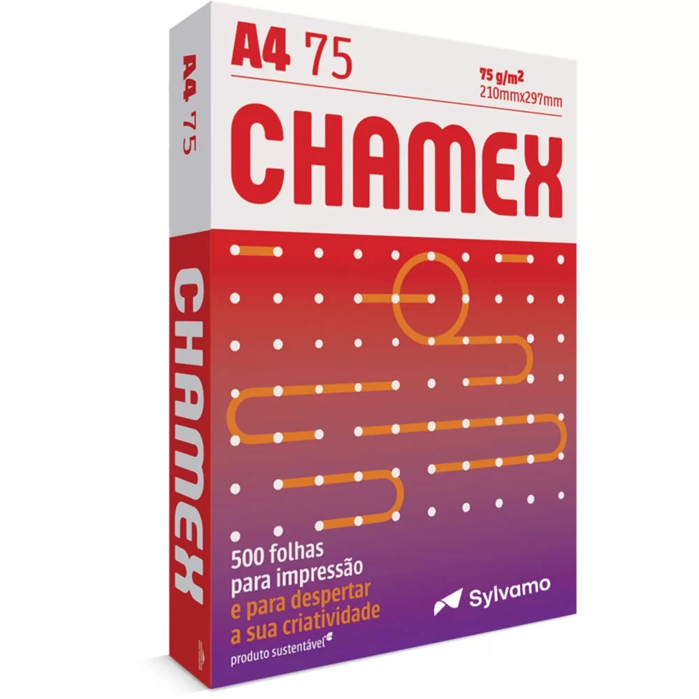 Papel Folha A4 Chamex 75g - 1 resma (500 folhas) | Shopee Brasil
