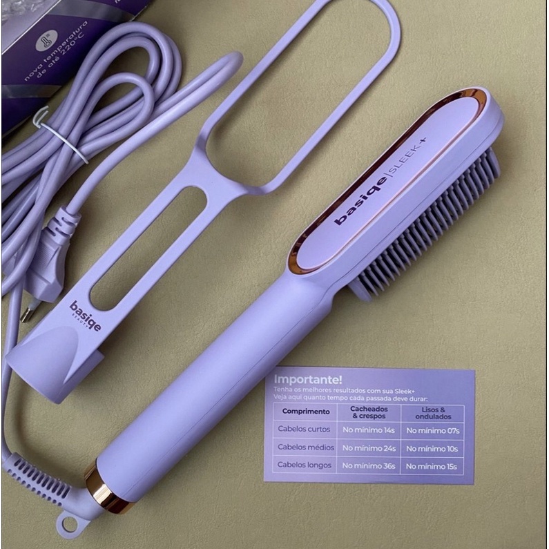 Escova basiqe Basique sleek + com clip original Basiqe Beauty NOVA ...