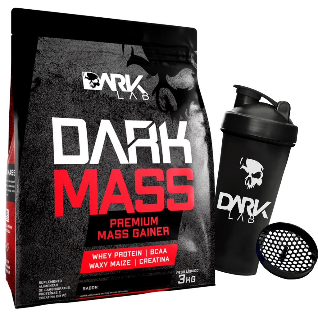 Hipercalorico Dark Mass 3KG + Coqueteleira 600ml Melhores Sabores ...