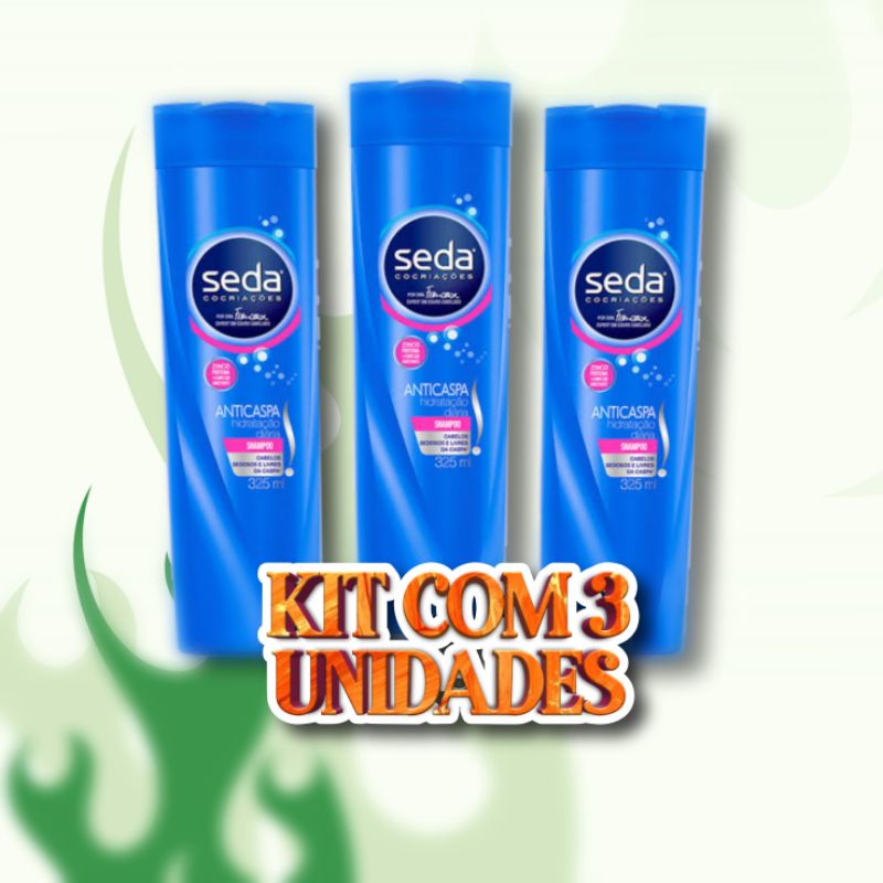 Kit 3 Shampoo Seda Anticaspa Hidratação Diária 325ml | Shopee Brasil