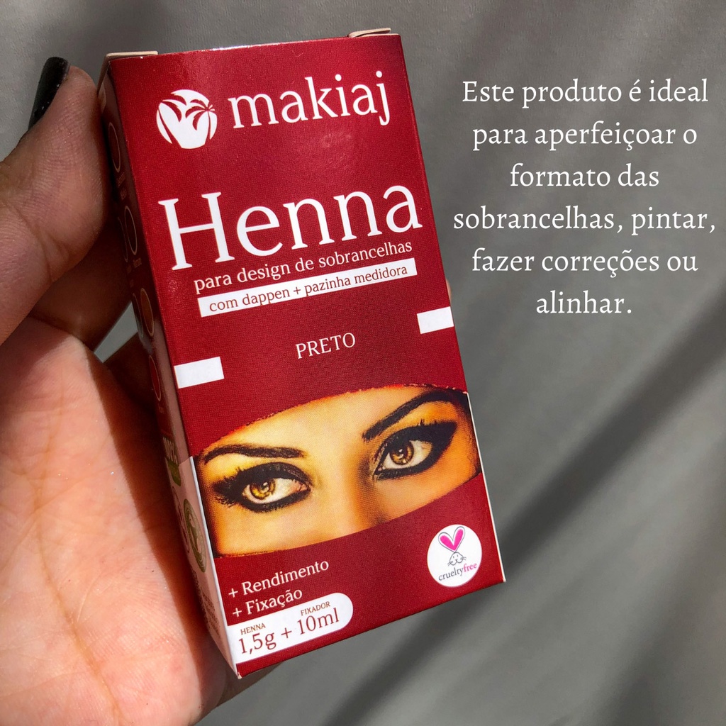 Henna para Designer de Sobrancelha Makiaj Cor Preta 11.5g | Shopee Brasil