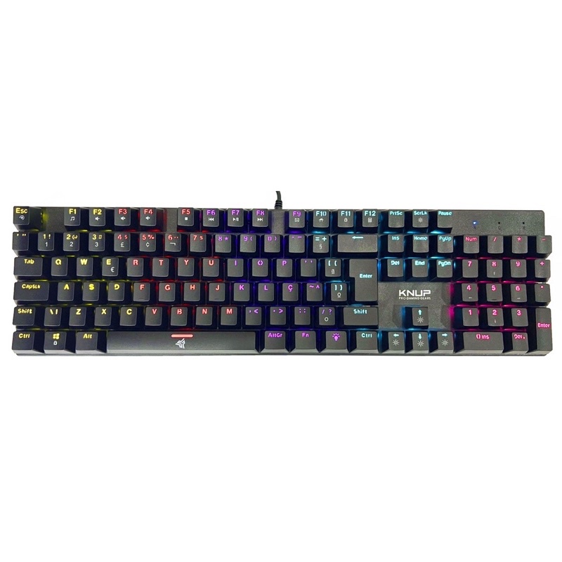 Teclado Gamer Mecânico Blue Switch Led Rgb Usb Pc Ps4 Xbox Knup ...