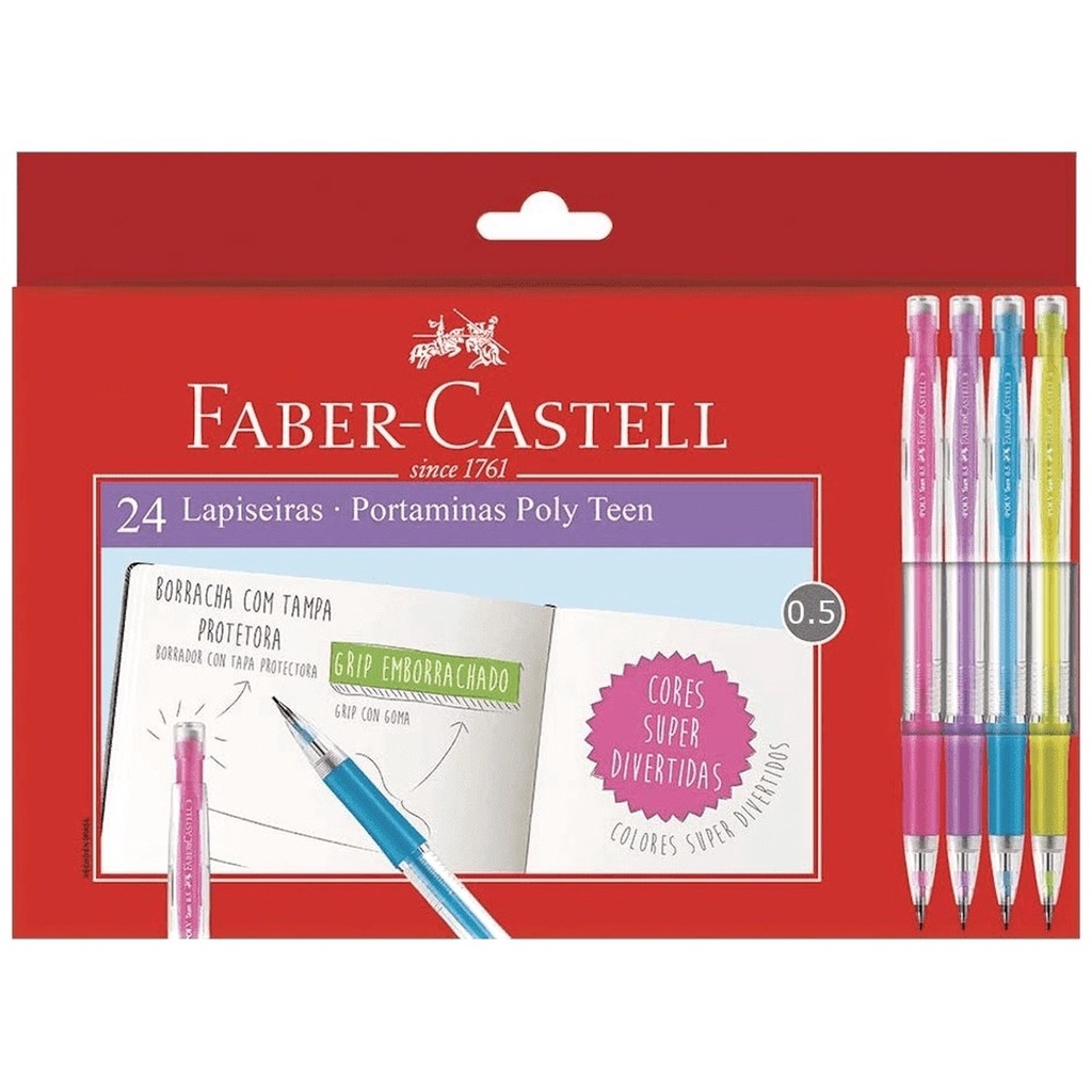 Lapiseira Poly Teen 0.5mm 24 Unidades Faber Castell | Shopee Brasil