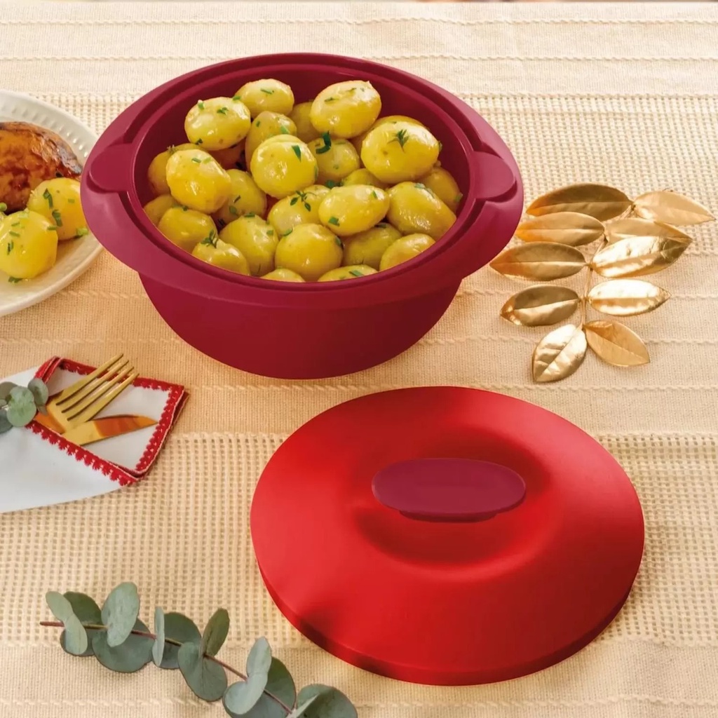 Tupperware Travessa Multifuncional Mágica 1,6 Litros Vermelha ...