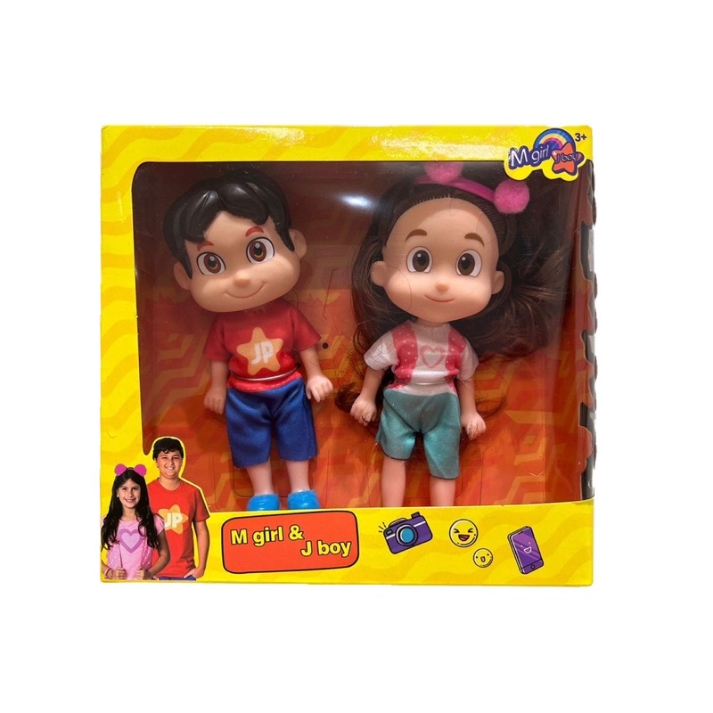 Kit Bonecos Maria Clara e JP Youtuber Combo tamanho de 15cm - Escorrega ...