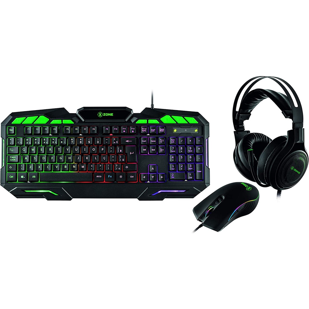 kit Gamer original 4 em 1 X-Zone original GTC-02 led - preto | Shopee ...