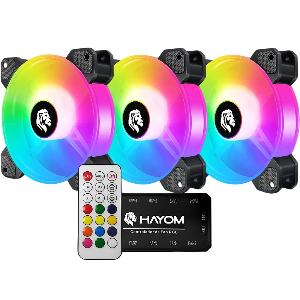 Kit com 5 Fans Argb Aigo Ar12 Pro + Controladora, Coolers Rgb *Novos ...