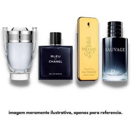 Kit 4 Perfumes Masculino Invictus + Bleu + Million + Sauvage 100ml ...