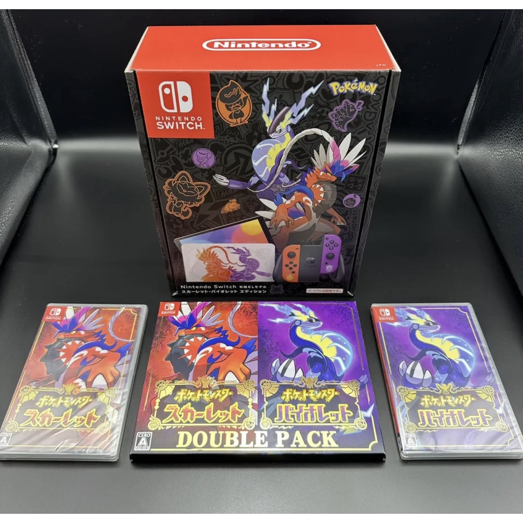 Nintendo Switch OLED 64GB Pokémon Scarlet & Violet Edition cor vermelho e violeta e preto ...