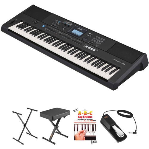 Yamaha PSR-EW425 76-Key Touch-Sensitive Portable Keyboard Value Kit ...