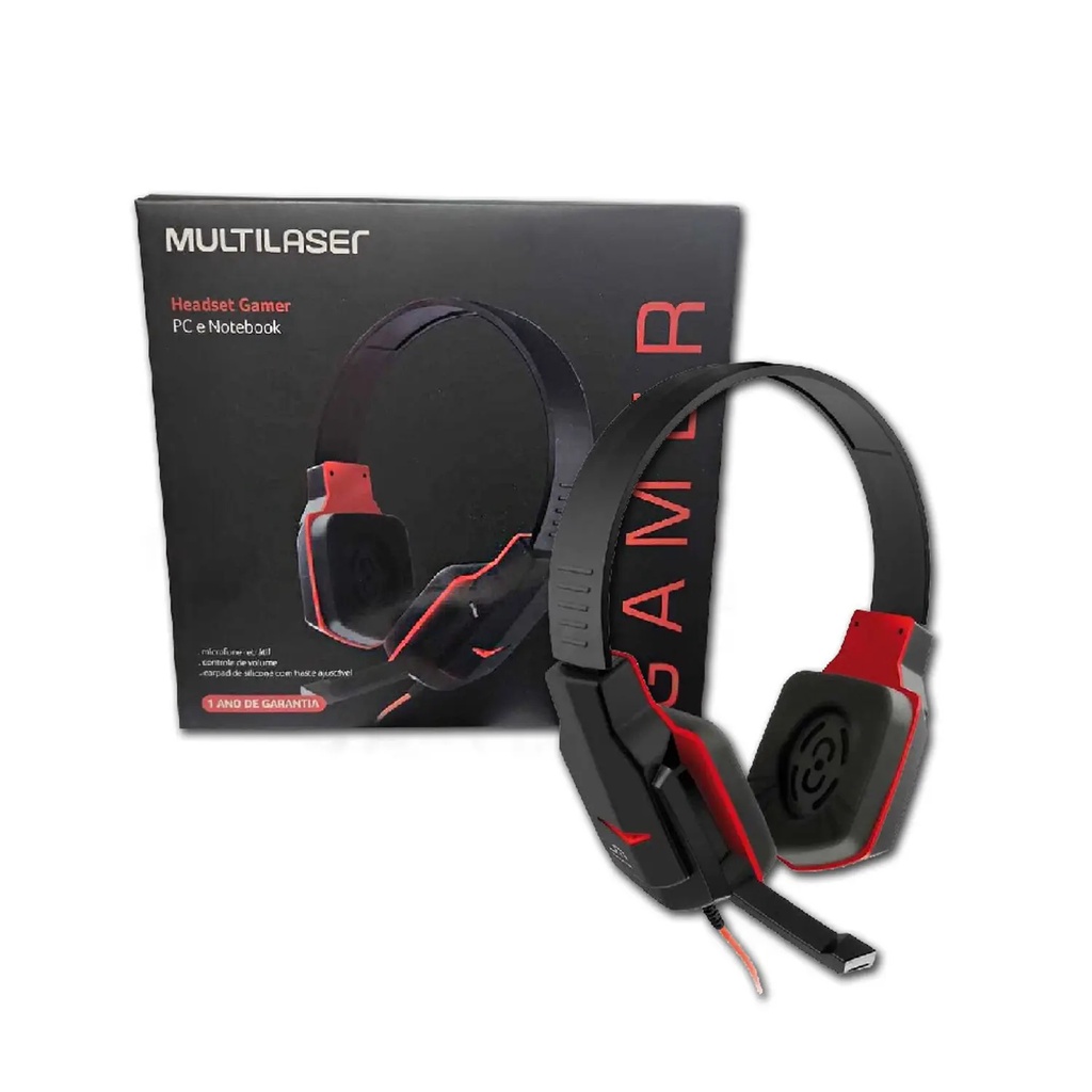 Headset Gamer P2 Preto/Vermelho Multilaser - PH073 | Shopee Brasil