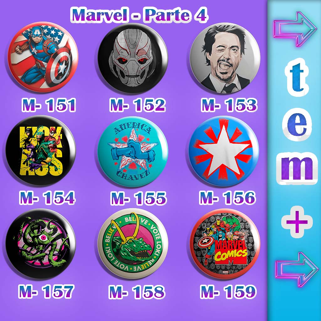Botton MARVEL - PARTE 4 - Bottom heroi bottons de herois botom marvel ...