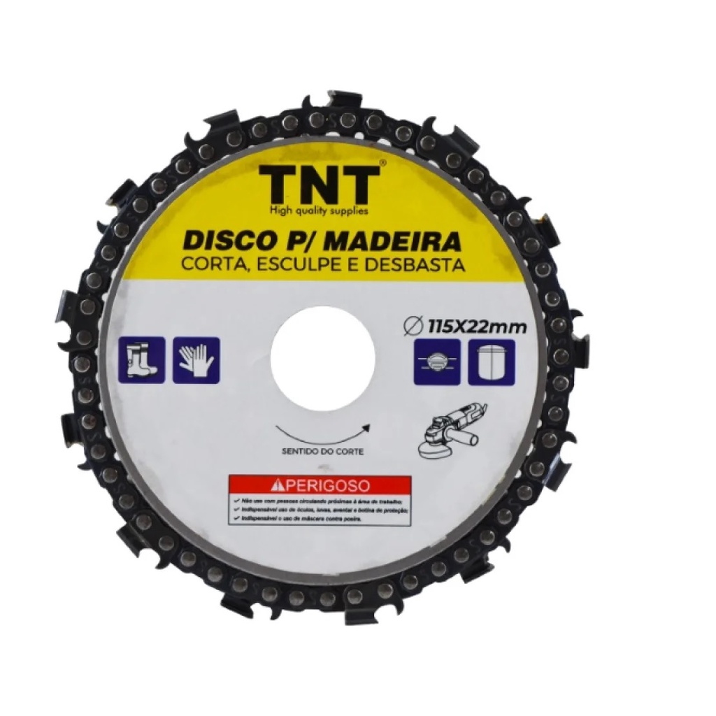 Disco De Corte Madeira Com Corrente Motosserra 22d 115x22mm | Shopee Brasil