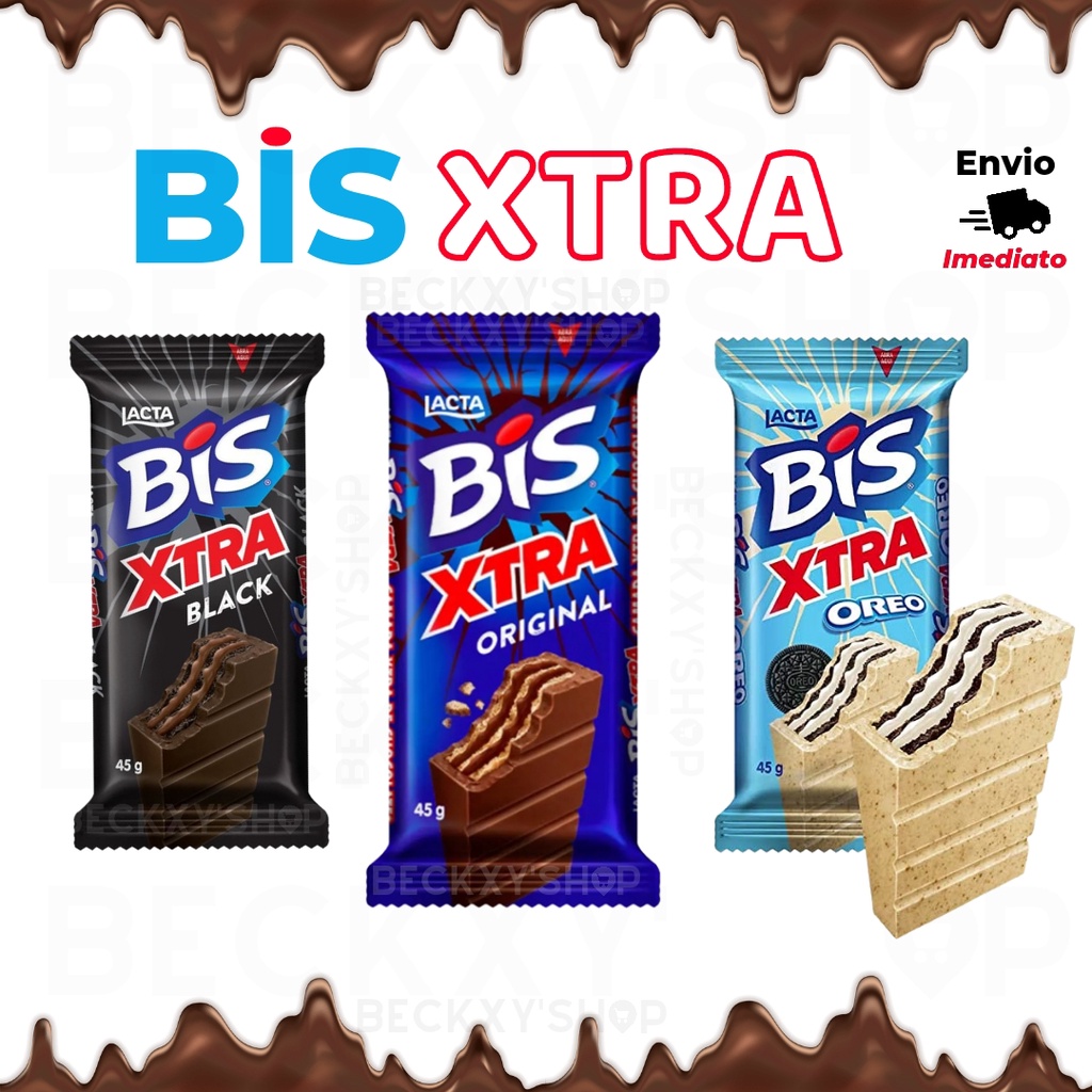 Chocolate Lacta Bis Extra Original, Black e Oreo - Wafer Recheado 45g ...