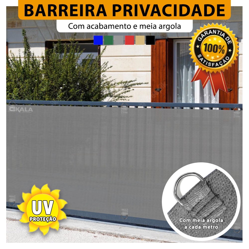 Tela Cerca Privacidade Com Acabamento Proteção Shade Metro Linear 200 g ...