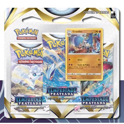 POKÉMON TCG - TRIPLE PACK CRANIDOS ESPADA E ESCUDO 12 TEMPESTADE PRATEADA | Shopee Brasil