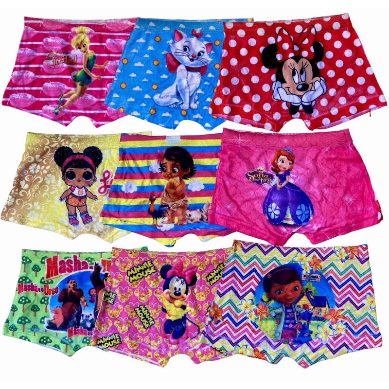 kit 10 calcinha shortinho box infantil menina estampadas boxer revenda ...