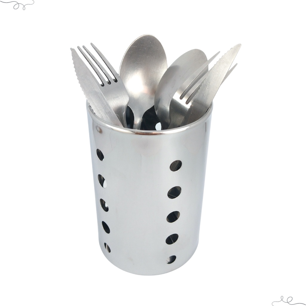 porta talheres escorredor aço inox redondo vazado porta talher garfo ...